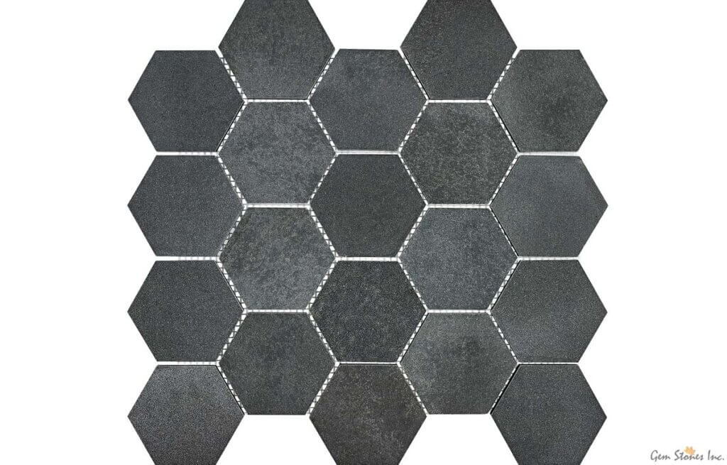 Basalt Marble 3″ Hexagon Honed Mosaic