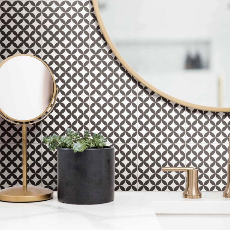 Retromix Circle BWPS 6″x6″ Matte Porcelain Tile