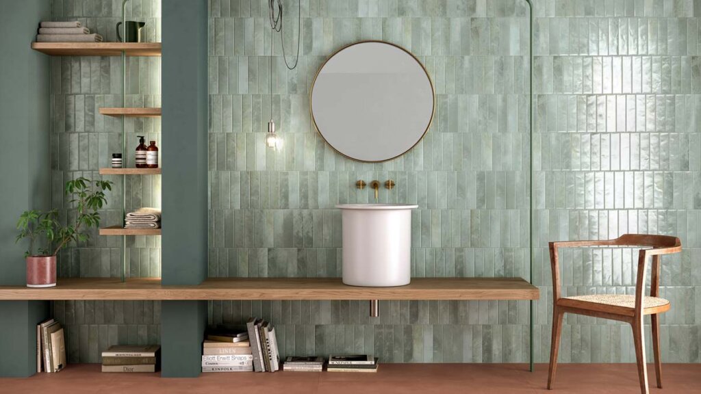 Saturn Verde Perla 2.5″x9.5″ Glossy Porcelain Tile